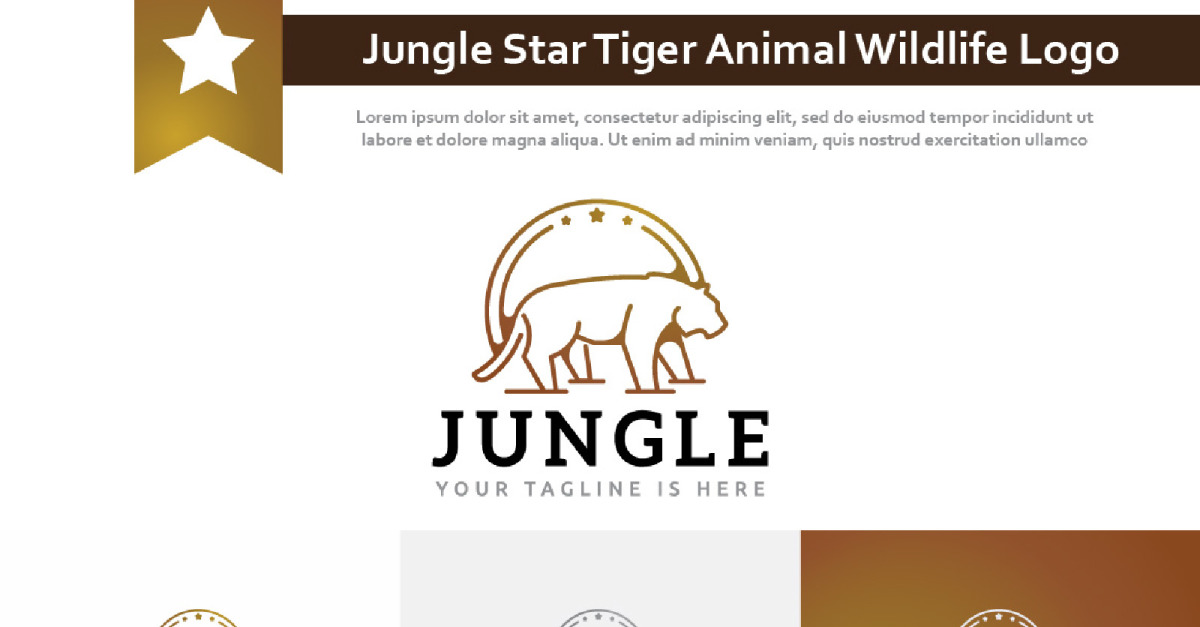 Orman Yıldız Kaplan Hayvan Yaban Hayatı Vintage Retro Logo