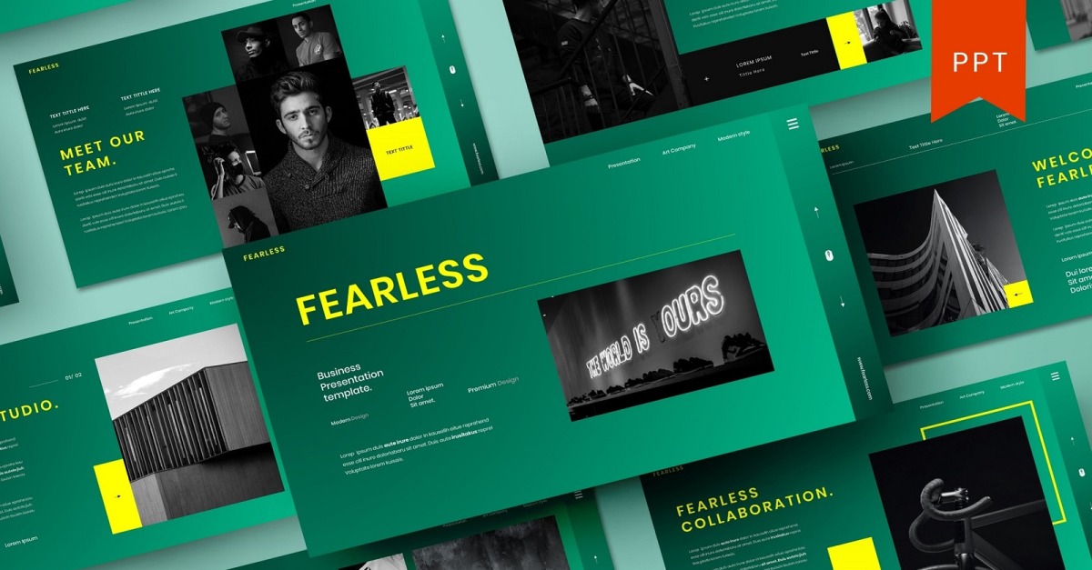 Fearless – PowerPoint Template #247805 - TemplateMonster
