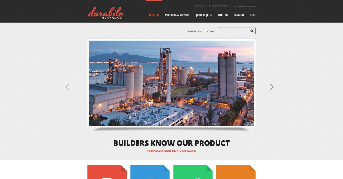 Free Cement Responsive Website Template - TemplateMonster