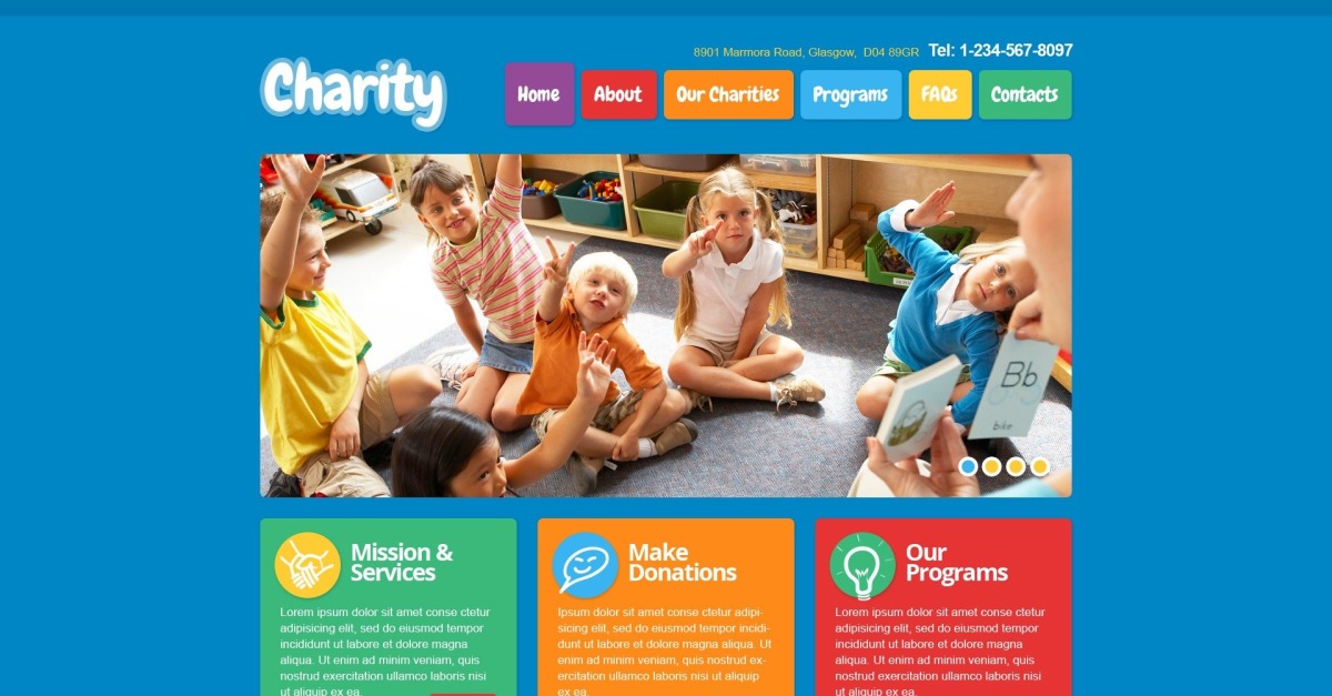 Free Charity Responsive Website Template - TemplateMonster