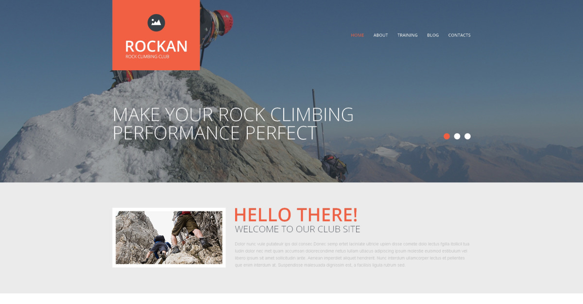 Free Climbing Responsive Website Template - TemplateMonster
