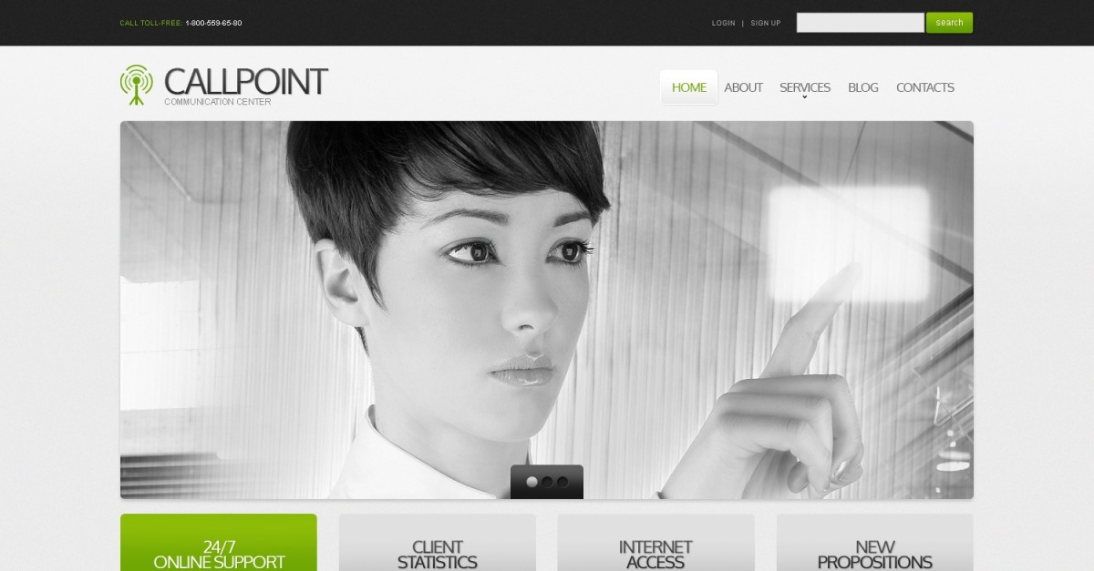 Free Communications Website Design Template - TemplateMonster