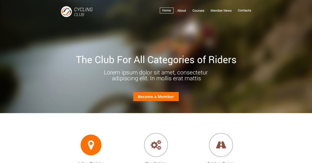 Free Cyclist Responsive Website Template - TemplateMonster