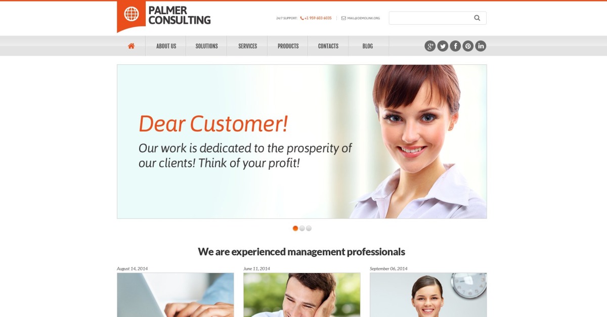 Free Management Website Design Template - TemplateMonster