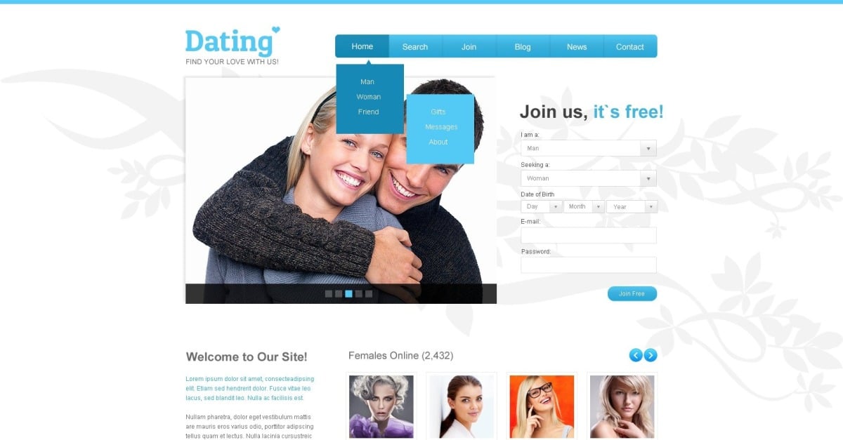 Free Romantic Website Template #248164 - TemplateMonster