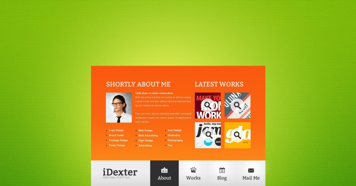 Free Designer Portfolio Website Template - TemplateMonster
