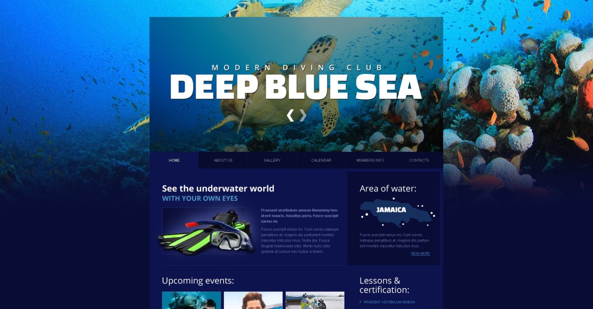 Free Diving Website Template #248227 - TemplateMonster