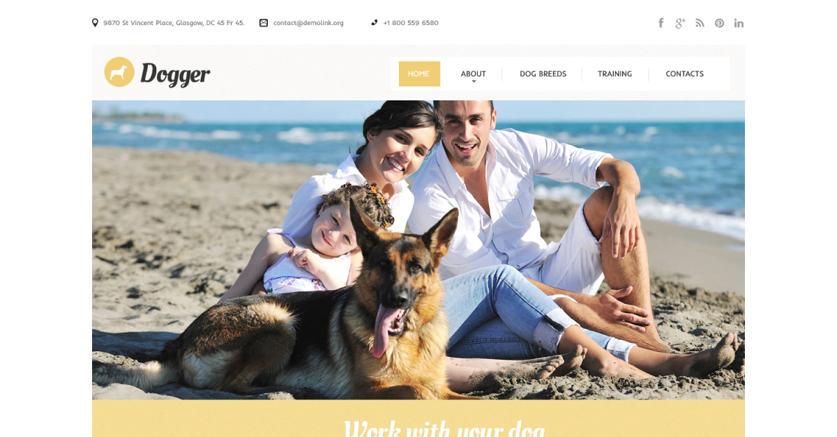 Free Dog Responsive Website Template - TemplateMonster