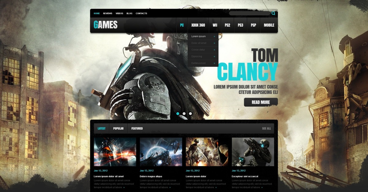 Free Game Portal Website Design #248415 - TemplateMonster