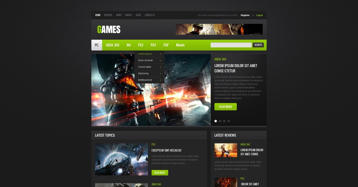 Free Game Portal Website Theme #248414 - TemplateMonster