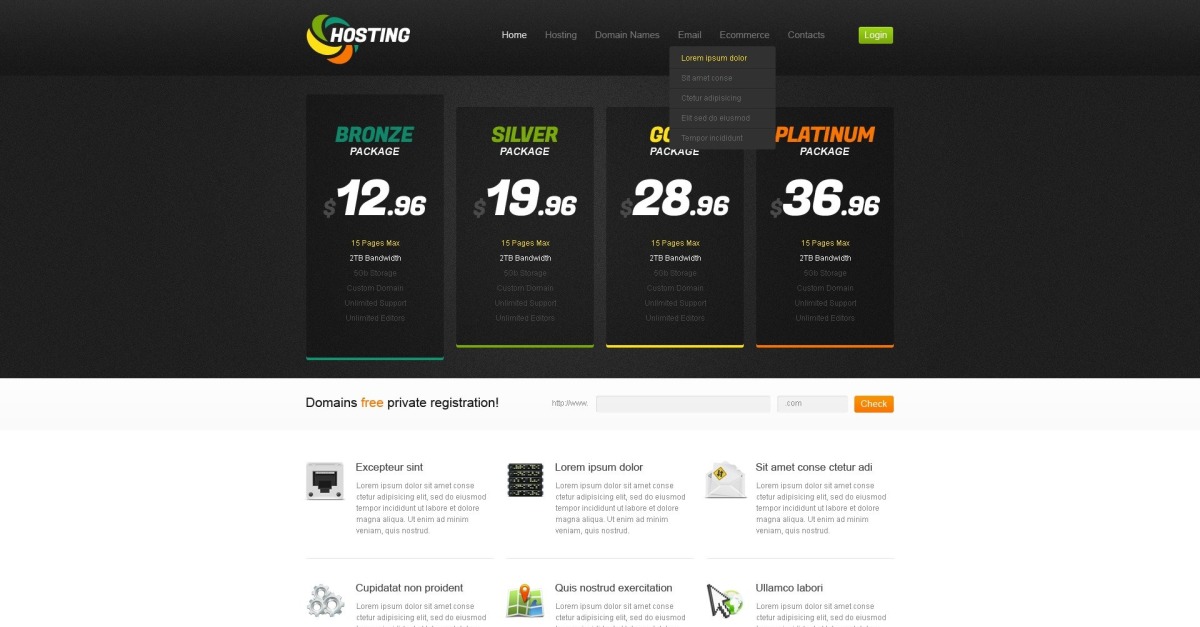 Free Hosting Provider Website Theme #248447 - TemplateMonster