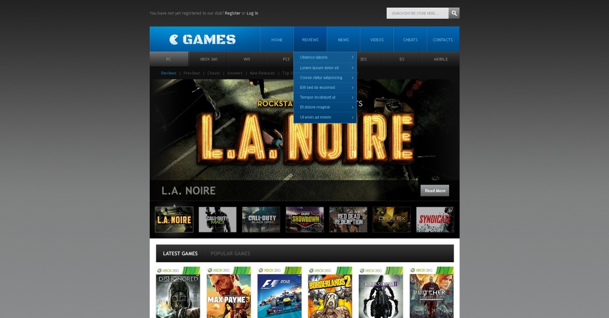 Free Video Game Portal Website Design - TemplateMonster