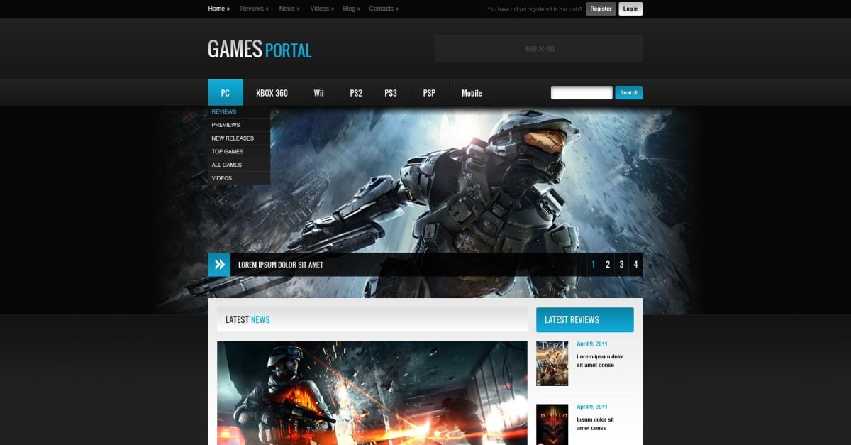 Free Video Game Portal Website Template - TemplateMonster