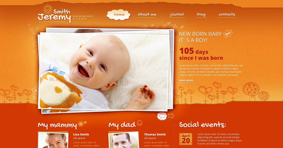 Free Newborn Responsive Website Template - TemplateMonster
