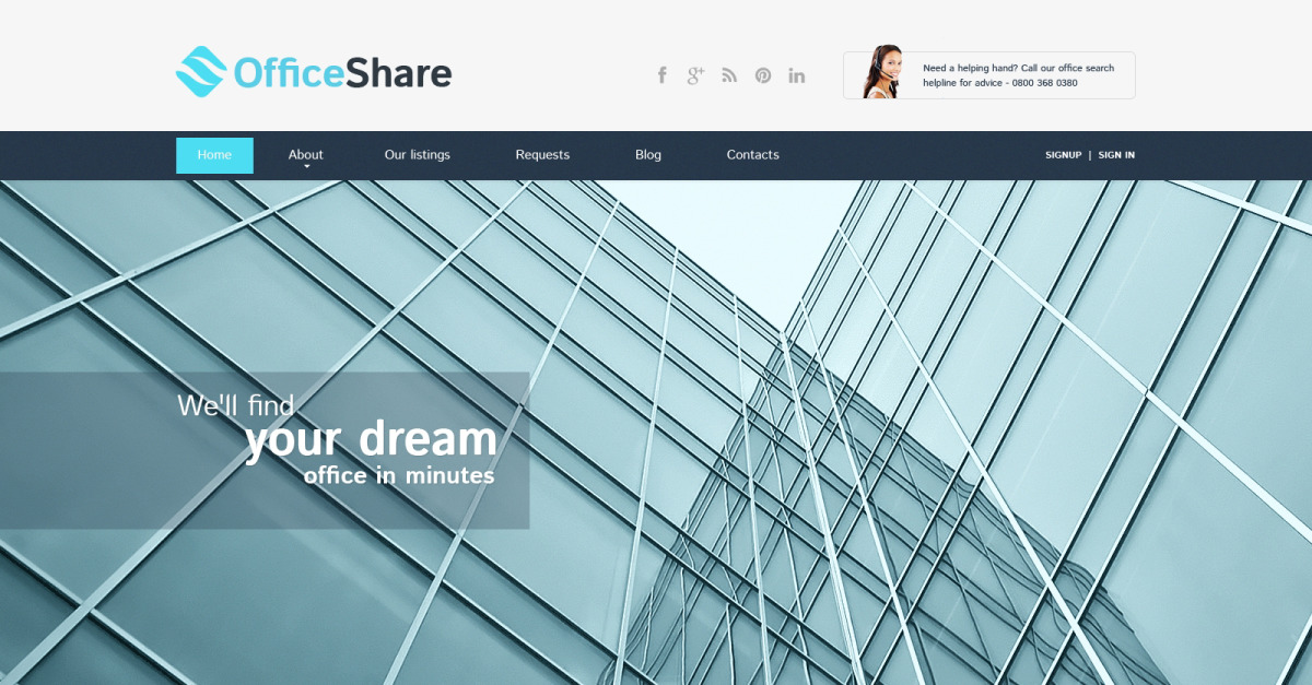 Free Office Responsive Website Template - TemplateMonster