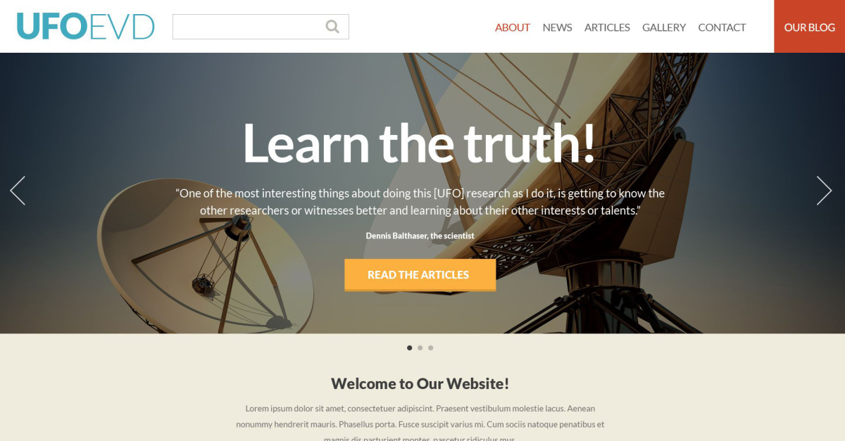 Free Alien Responsive Website Template - TemplateMonster