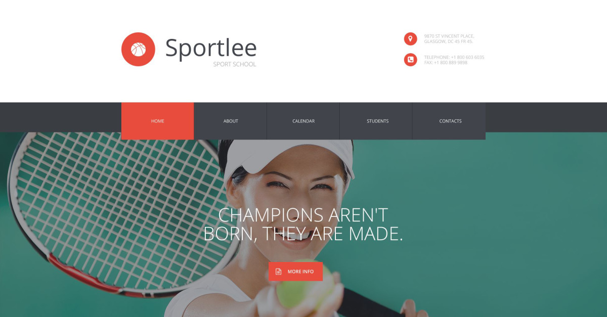 Free Sport Responsive Website Template - TemplateMonster