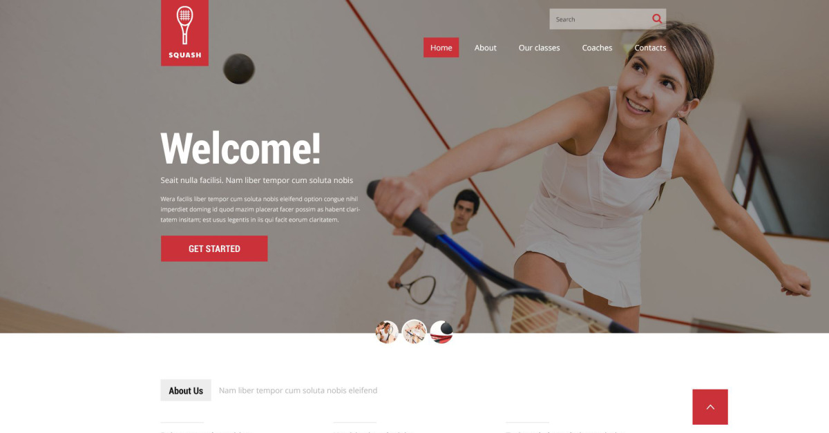 Free Squash Responsive Website Template - TemplateMonster