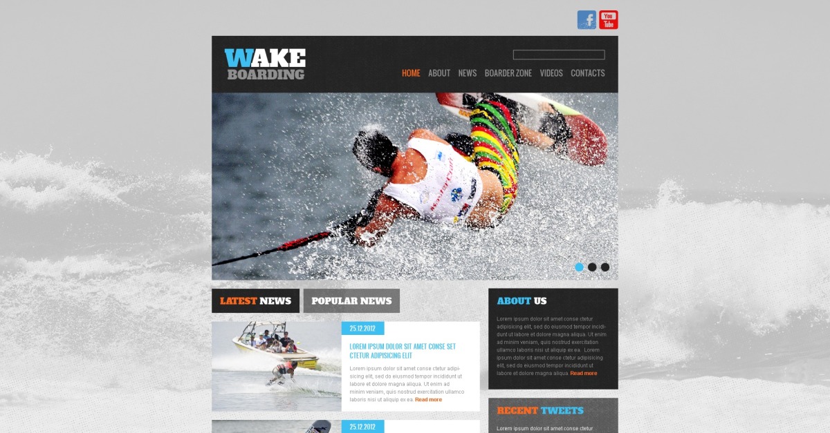 Free Surfing Website Theme #248617 - TemplateMonster