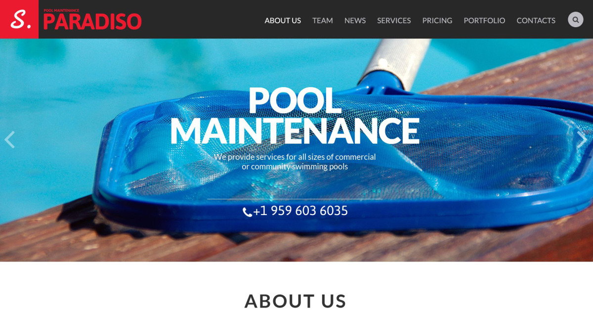Free Swimming Pool Responsive Website Template