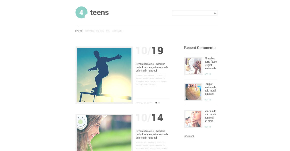 Free Teen Club Website Template #248637 - TemplateMonster