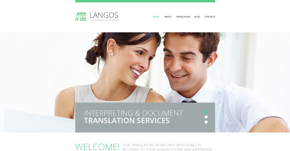 Free Translator Bureau Responsive Website Template