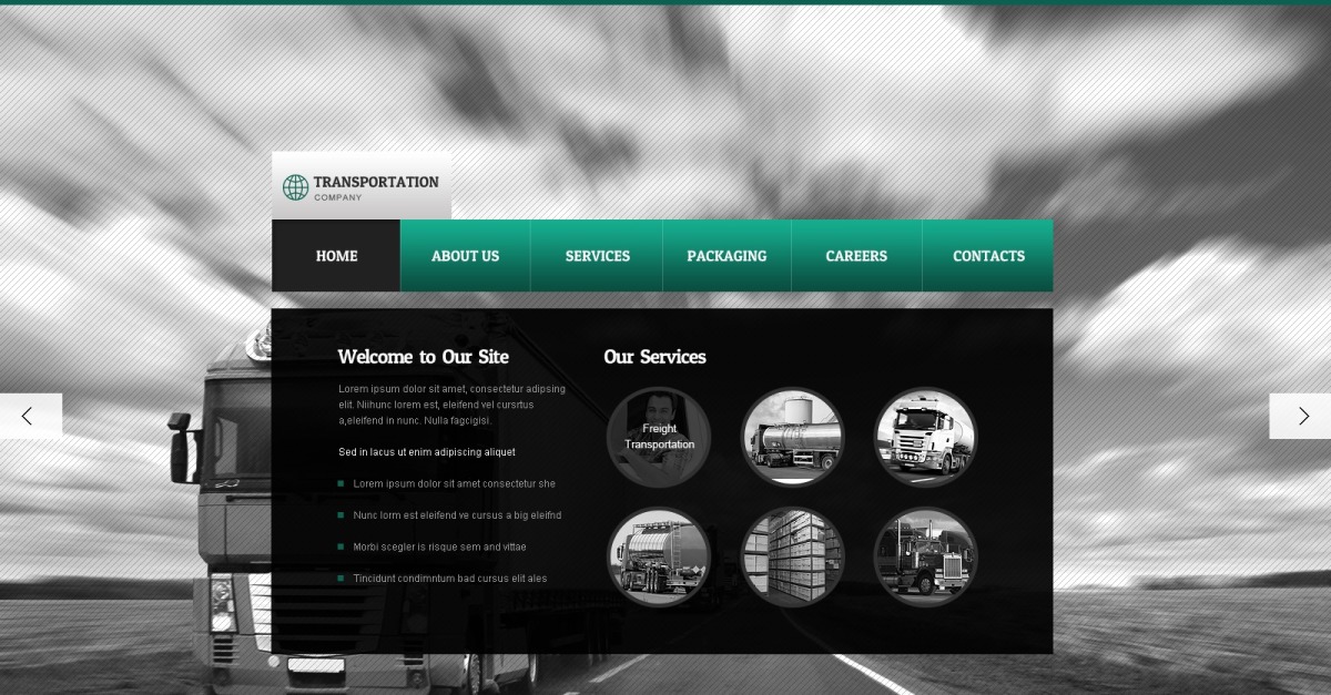 Free Trucking Website Template #248668 - TemplateMonster