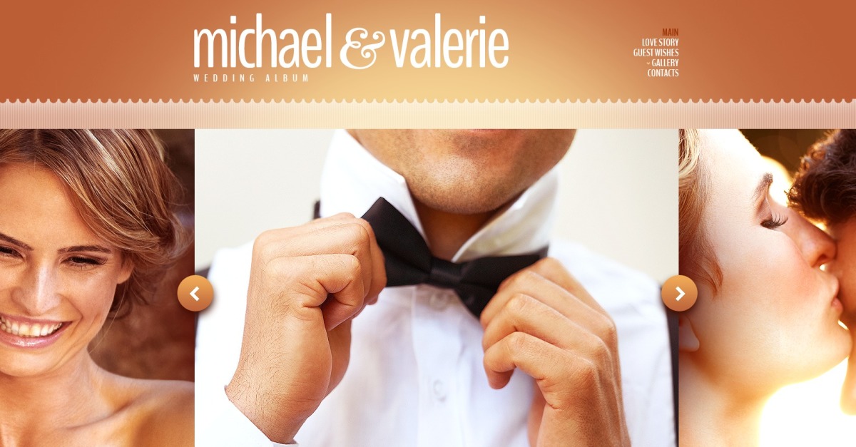 Wedding Album Website Template for Free - TemplateMonster