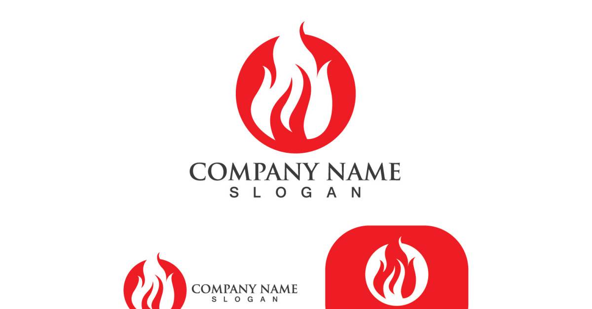 Fire Red Hot Logo Flame Art V12 #248821 - TemplateMonster