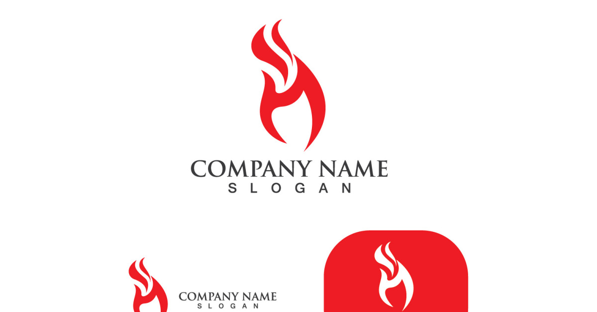Fire Red Hot Logo Flame Art V4 #248813 - TemplateMonster