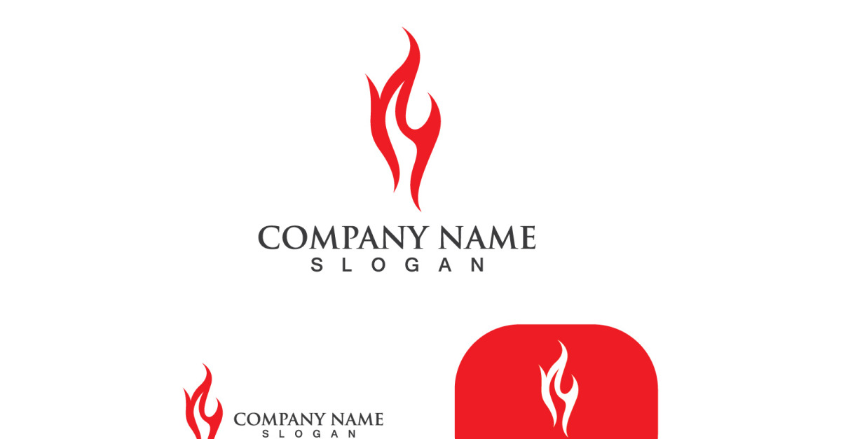 Fire Red Hot Logo Flame Art V5 #248814 - TemplateMonster