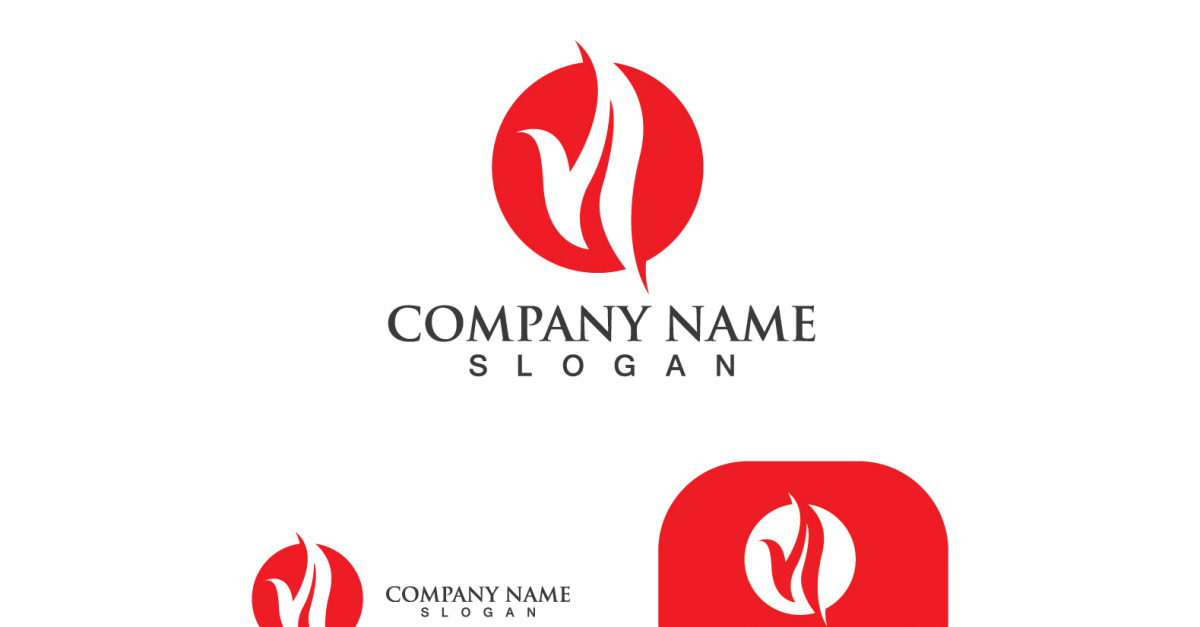 Fire Red Hot Logo Flame Art V9 #248818 - TemplateMonster