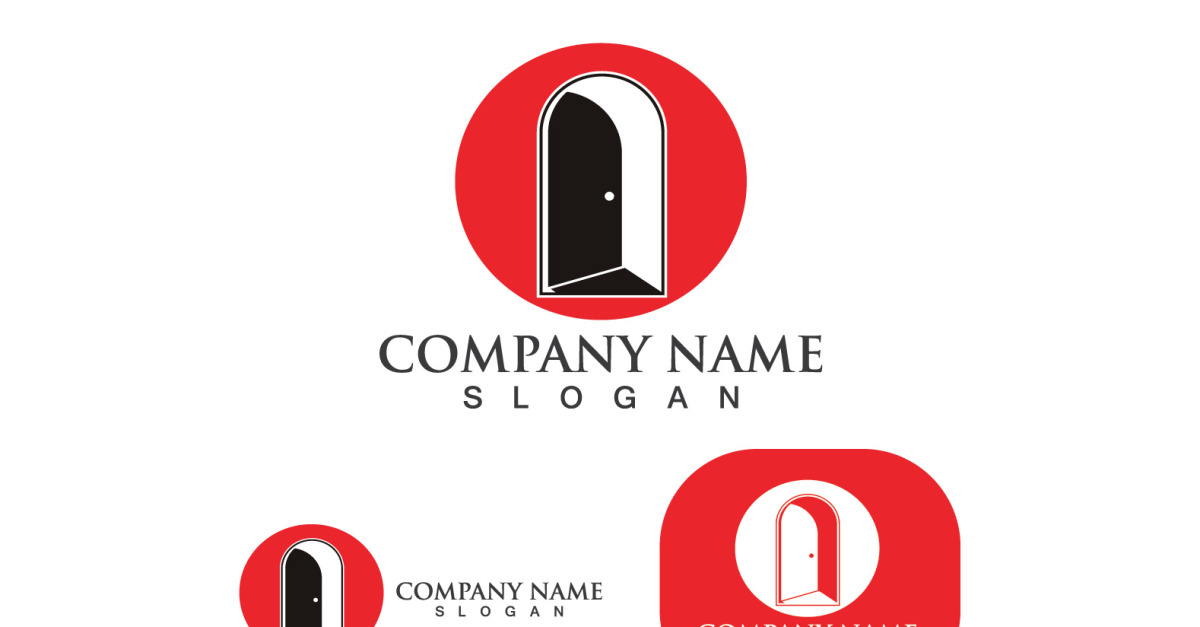 Logo de porte et modèle de vecteur de symbole V10