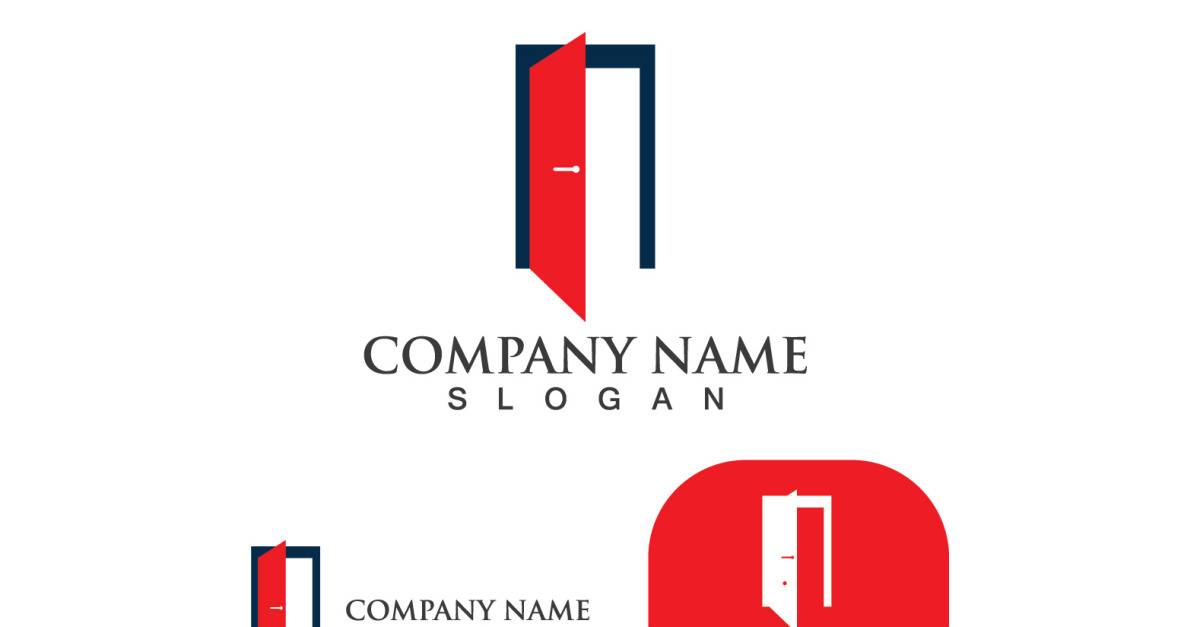 Logo de porte et modèle de vecteur de symbole V13