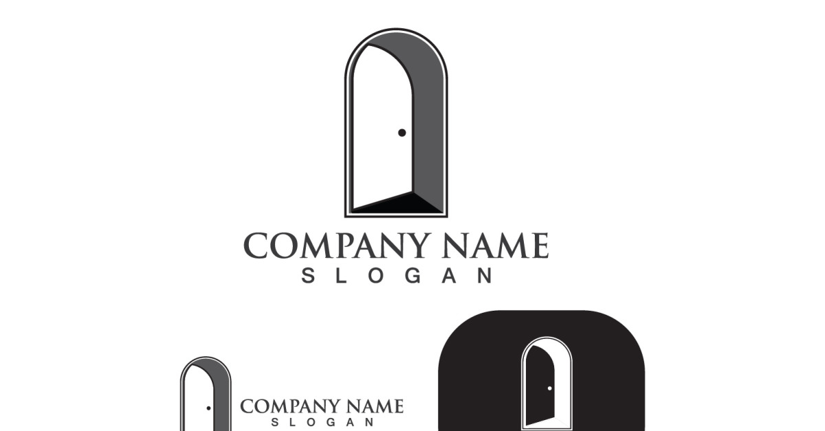 Logo de porte et modèle de vecteur de symbole V9