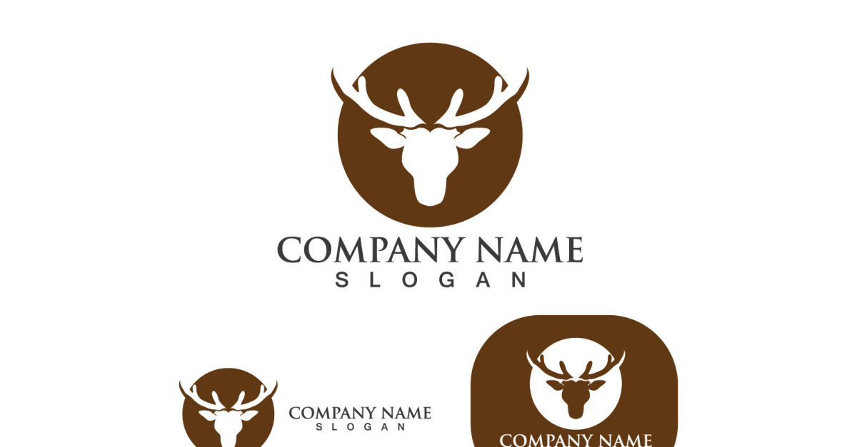 Logo e simbolo del corno della testa di cervo V1