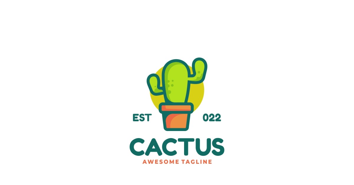 Cactus Simple Mascot Logo #248983 - TemplateMonster