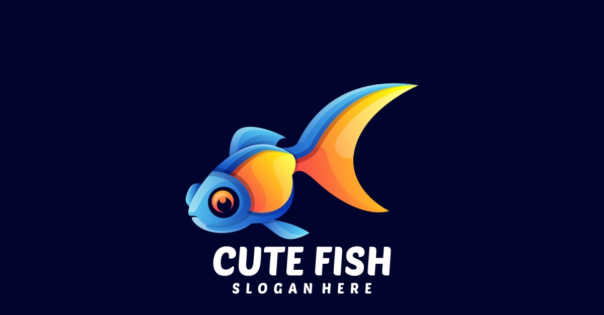 Cute Fish Gradient Colorful Logo #248995 - TemplateMonster