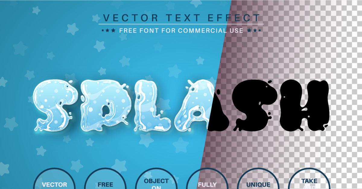 Water Splash - Effet de texte modifiable, style de police, illustration ...