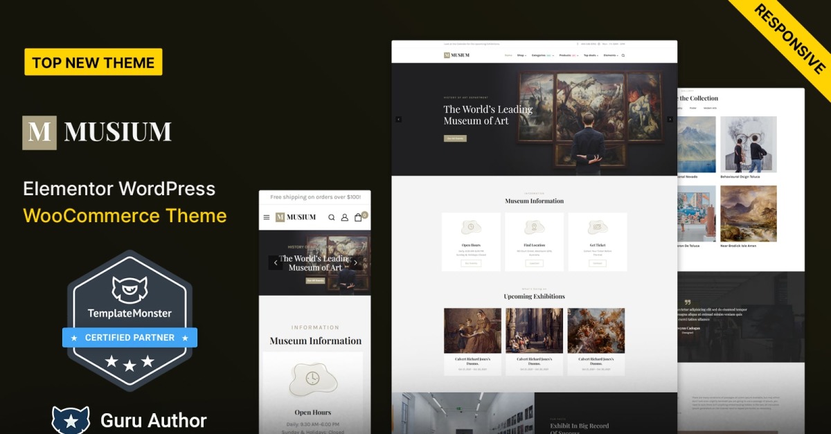 Musium - 艺术画廊和博物馆 WordPress 主题 #249538 - TemplateMonster
