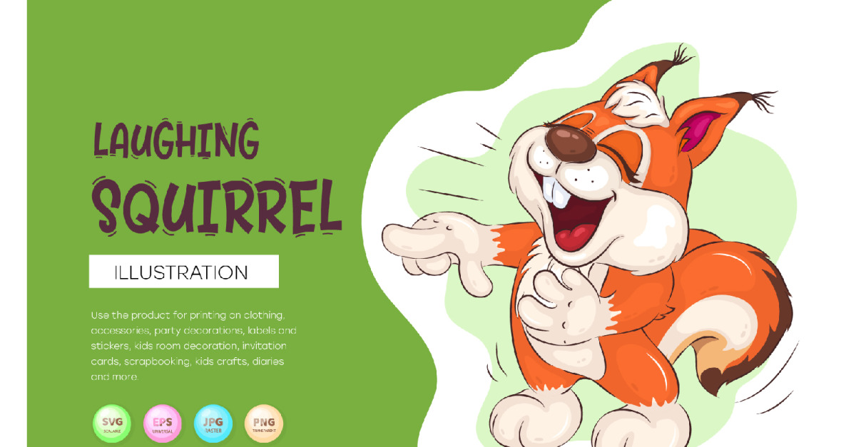 Dibujos animados riendo ardilla Clipart Vector