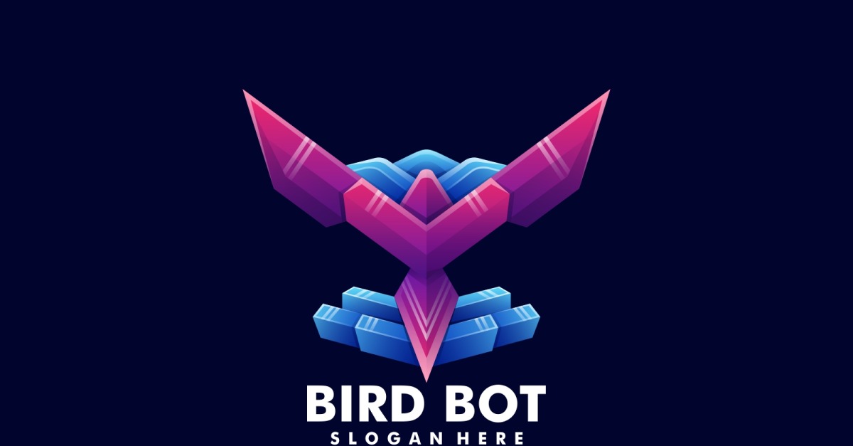 Bird Robot Gradient Colorful Logo #249778 - TemplateMonster