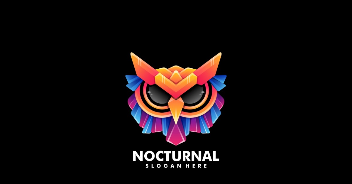 Gece Baykuş Degrade Renkli Logo #249789 - TemplateMonster