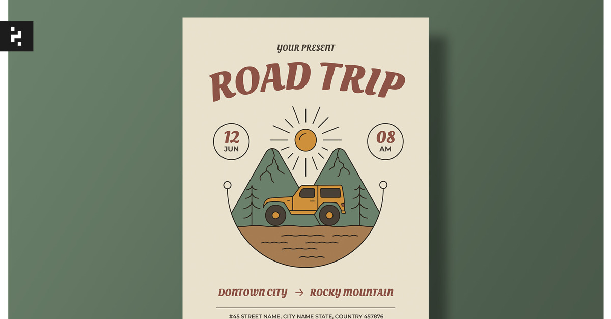Road Trip Adventure Flyer Set Template - TemplateMonster