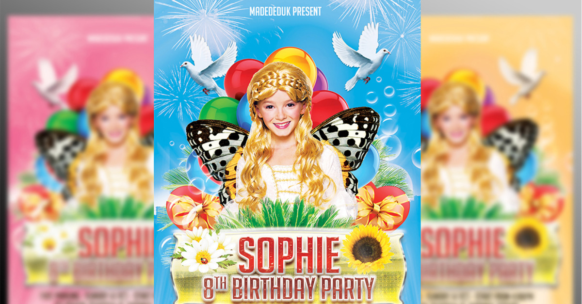Kids Birthday Party Flyer Template #249929 - TemplateMonster