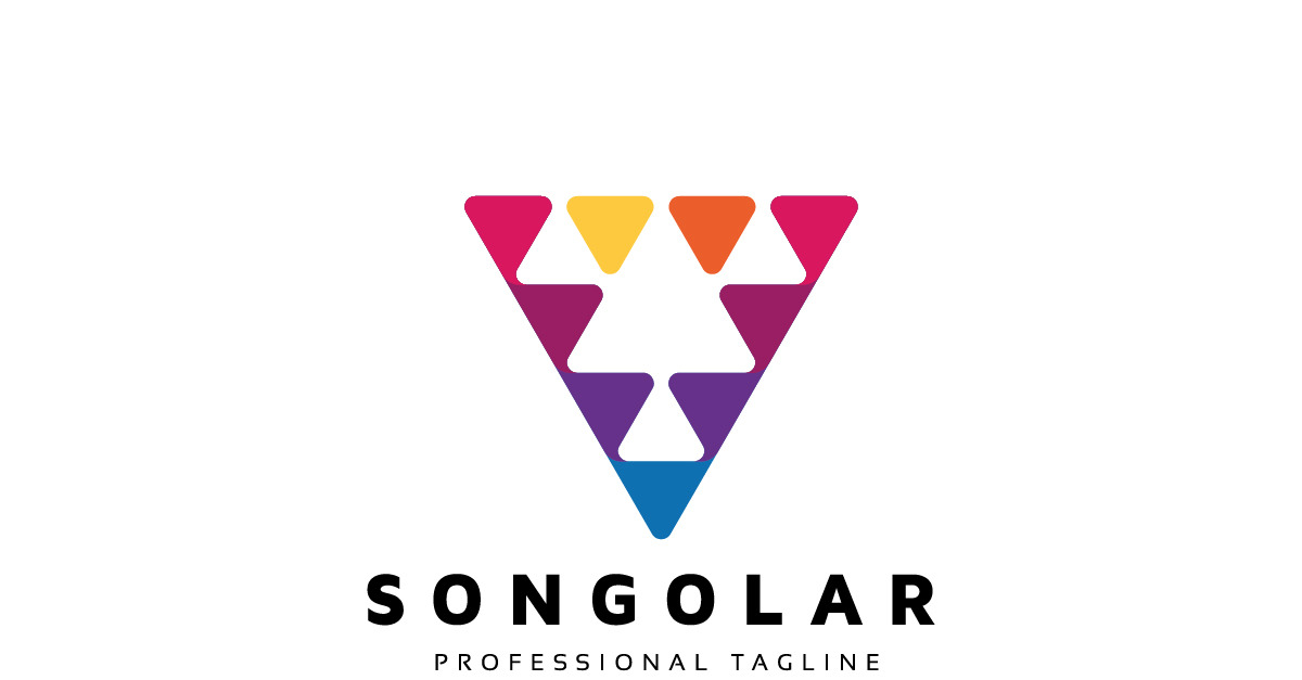 Triangle Colorful Media Logo Template - TemplateMonster