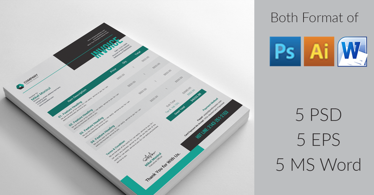 Investment Company Invoice Template_V_005 - TemplateMonster