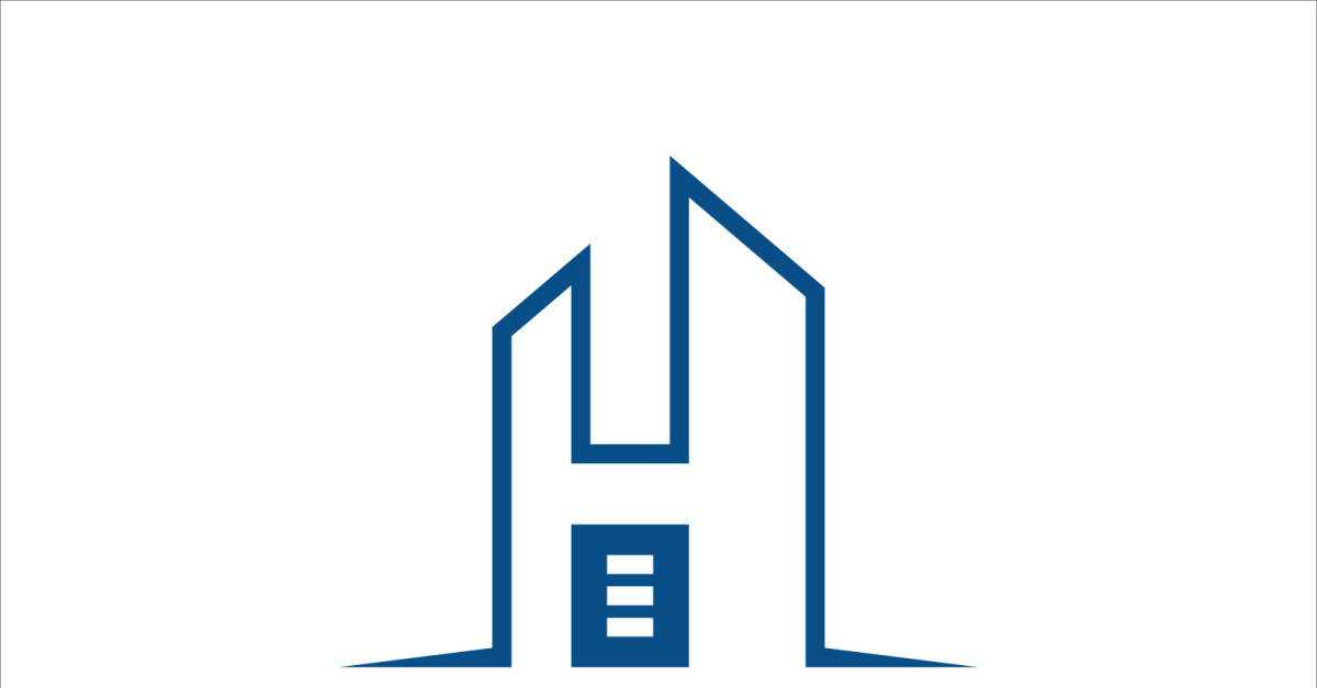 Letter H building vector logo template - TemplateMonster