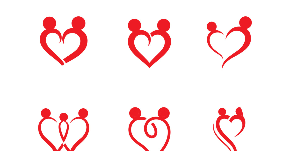 Aşk Kalp Logo Simge Şablon Vektör V18 - TemplateMonster