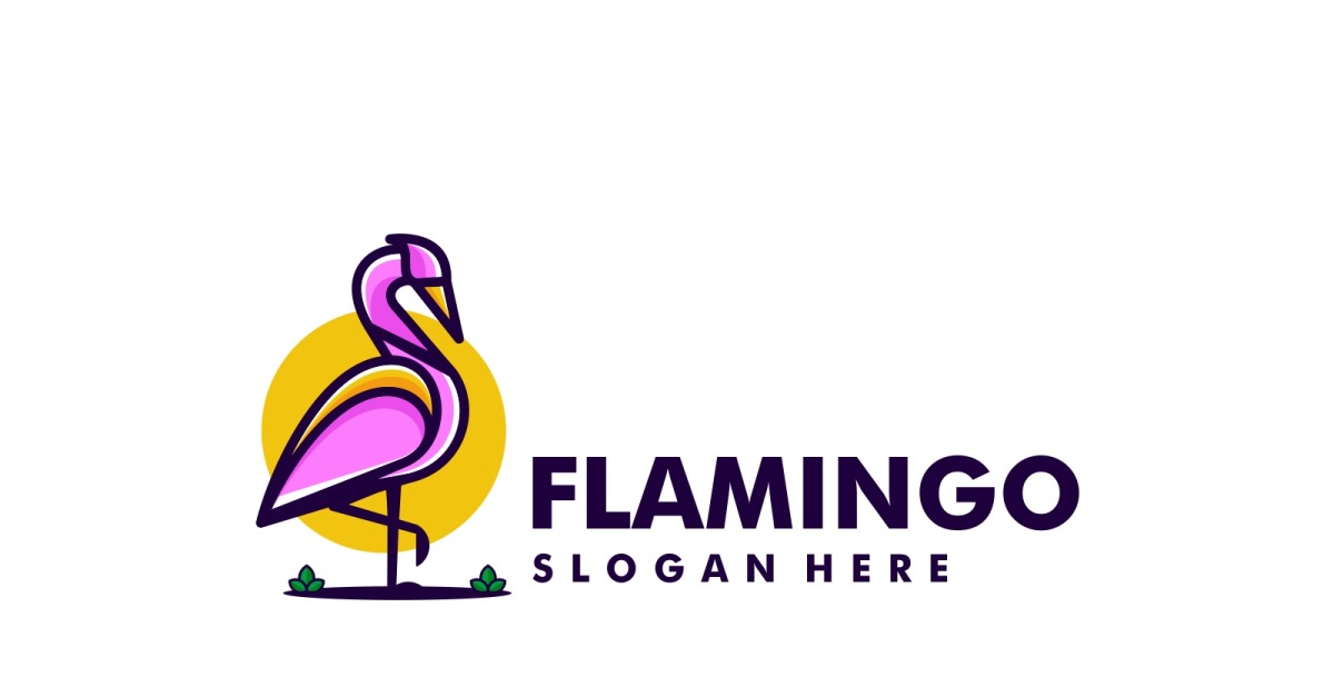 Flamingo Simple Mascot Logo Design #250776 - TemplateMonster